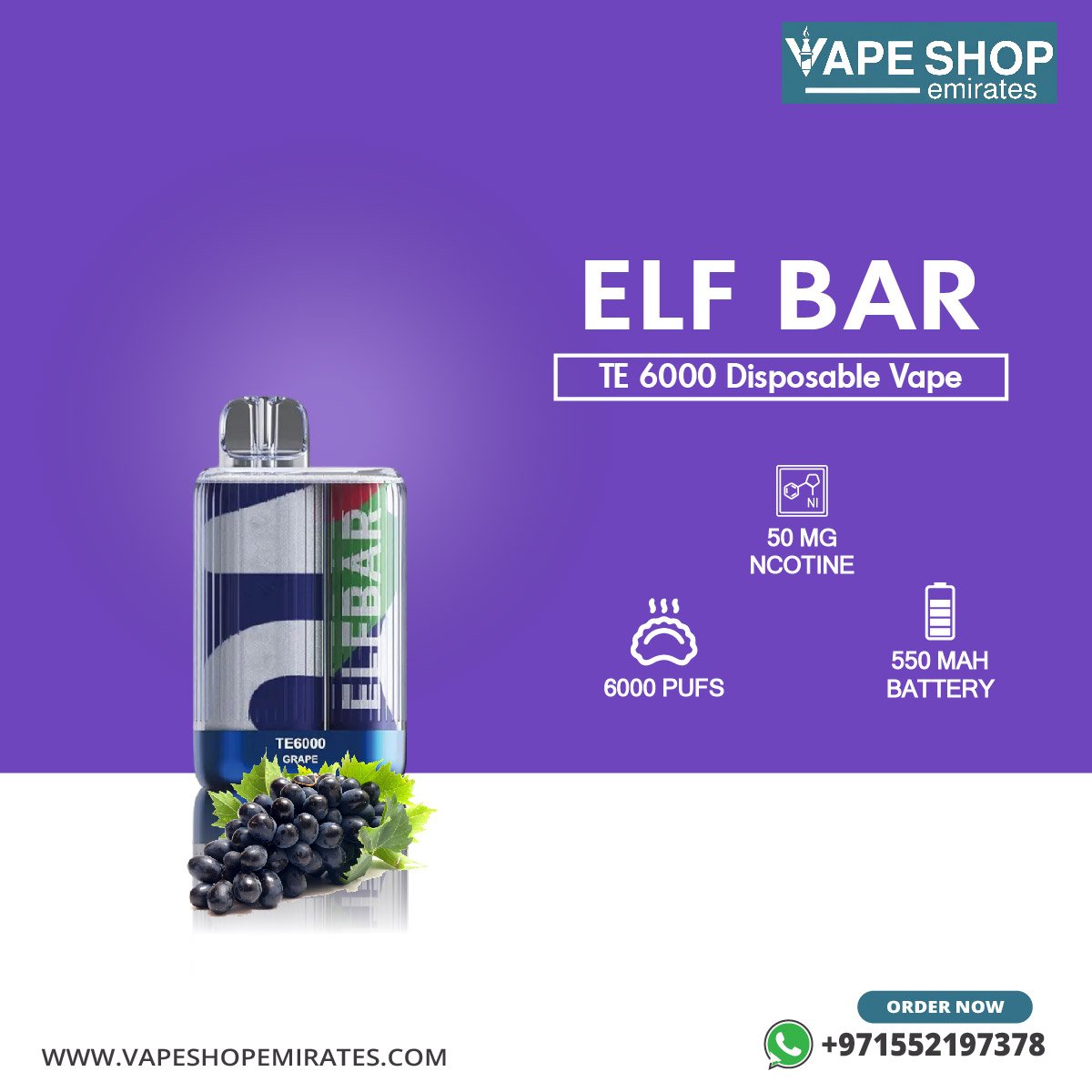 Elf Bar TE 6000 Disposable Vape in UAE